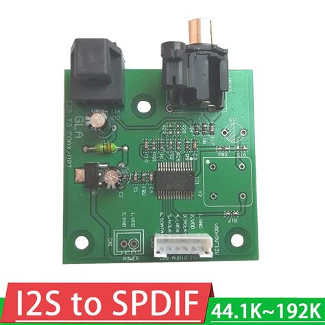 I2S To SPDIF Coaxial Fiber Output Board IIS Input Coaxial Output Support Sampling 44 1K 192K I2S