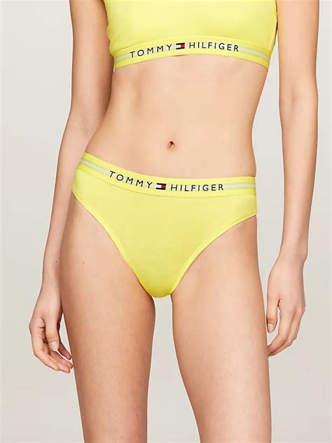 Th Original Logo Waistband Thong Yellow Tommy Hilfiger