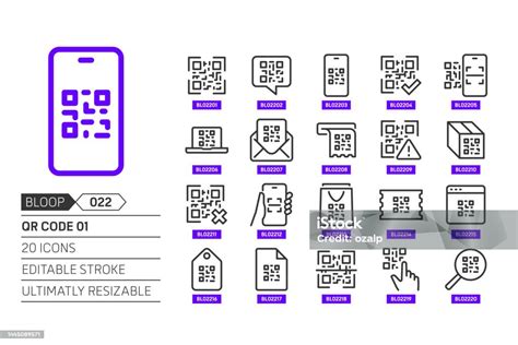 Qr Code Related Pixel Perfect Editable Stroke Up Scalable Line Vector