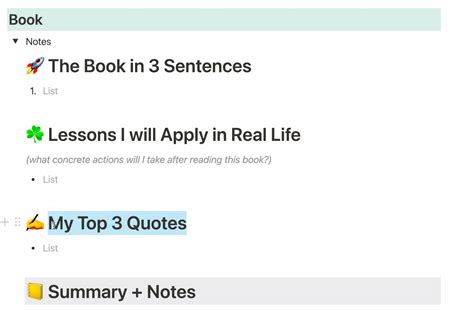 A Simple Book Notes Template For Notion