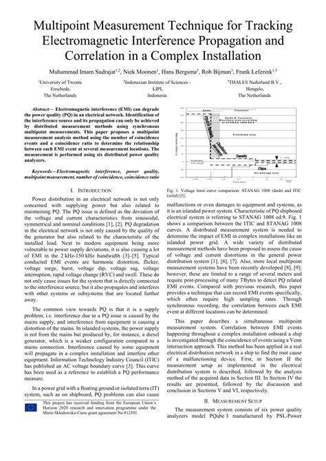 Pdf Multipoint Measurement Technique For Tracking Electromagnetic Interference Propagation And