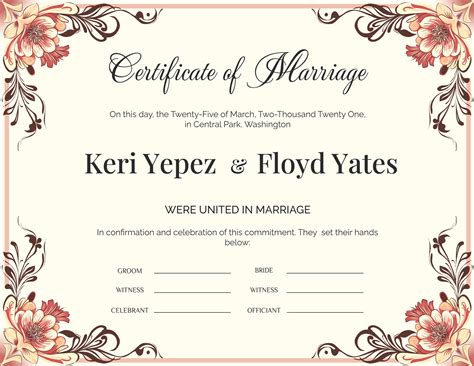 Vow Renewal Marriage Certificate Templates Free Vow Renewal Marriage