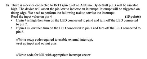 Solved There Is A Device Connected To INT Pin Of An Chegg