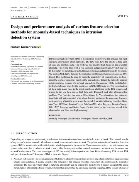 Pdf Design And Performance Analysis Of Various Feature Selection
