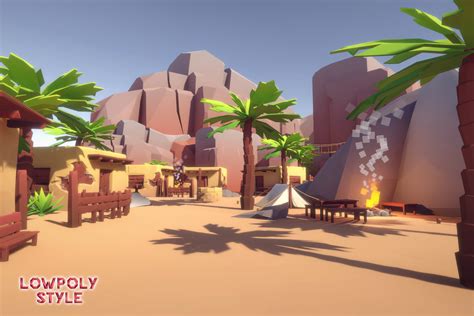 Lowpoly Style Desert Environment 3d Landscapes Unity Asset Store