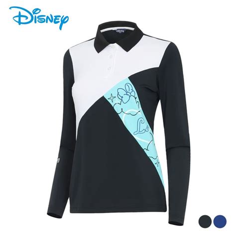 포스티 [디즈니골프] 여성 사선 포인트 긴팔 티셔츠 Dk1lts015