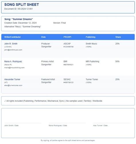 What Are Split Sheets In Music Industry Full Guide