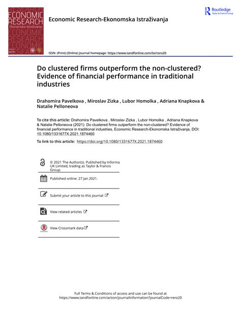 Pdf Do Clustered Firms Outperform The Non Clustered Evidence Of