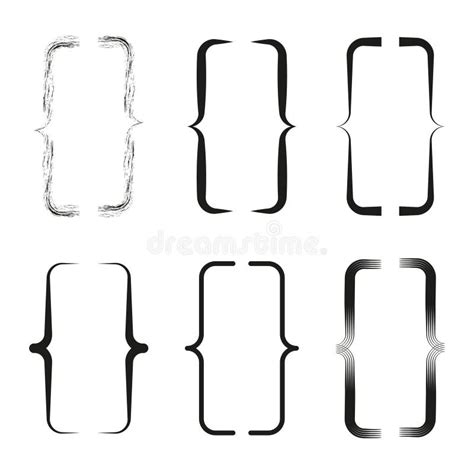 Curly Bracket Icon Black And White Design Decorative Vector Shape Modern Isolated Symbol
