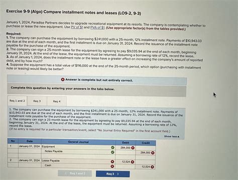 Solved Exercise 9 9 Algo ﻿compare Installment Notes And