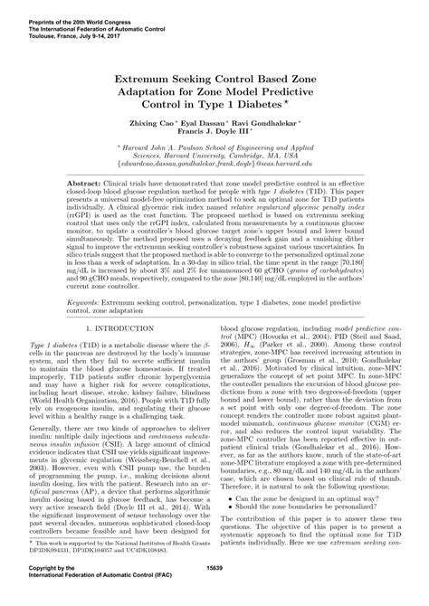 Pdf Extremum Seeking Control Based Zone Adaptation For Zone Model