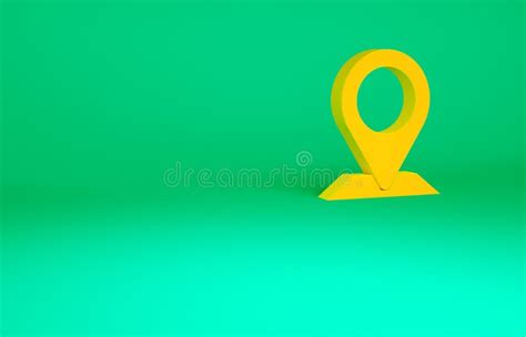 Orange Map Pin Icon Isolated On Green Background Navigation Pointer Location Map Gps