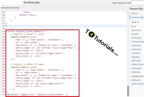 How To Show Different Sidebars For Post And Page WordPress T Tutorials