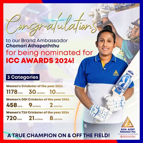 Asia A Heartfelt Congratulations To Our Brand Ambassador Chamari