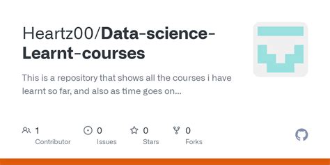 Github Heartz Data Science Learnt Courses This Is A Repository That Shows All The Courses I