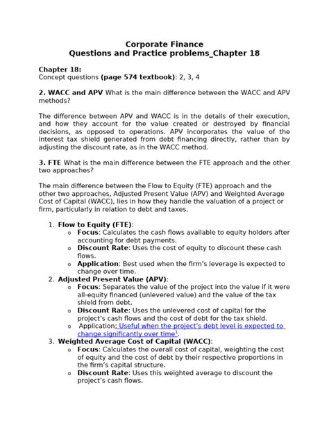 Chap 18 Cfquestions And Practice Problems Pdf Cost Of Capital