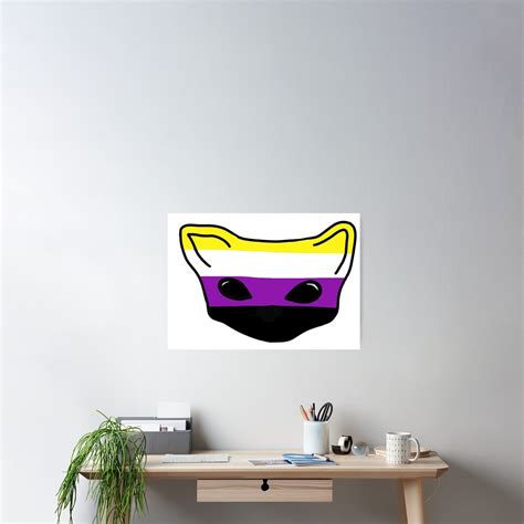 Non Binary Cat Poster By Charleedesigns Redbubble