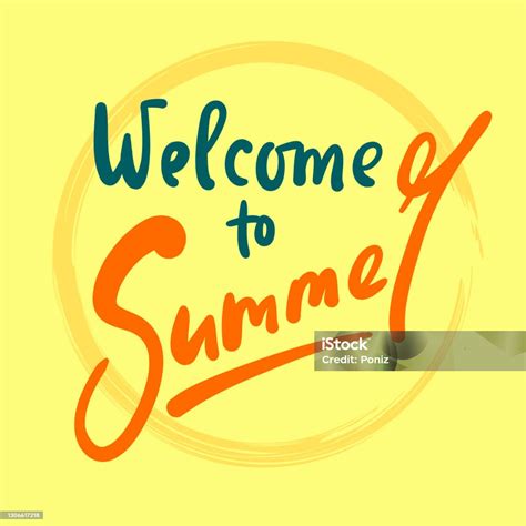 여름에 오신 것을 환영합니다 동기 부여 견적을 고무 손으로 그려진 아름다운 글자 영감을 주는 포스터 티셔츠 가방 컵 카드 전단지 스티커 배지를 인쇄하세요 귀여운 원래 재미