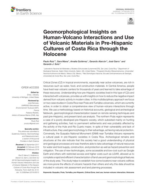 Pdf Geomorphological Insights On Human Volcano Interactions And Use