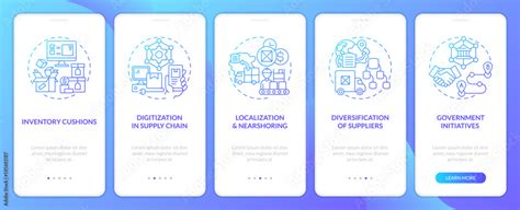 Key Supply Chain Strategy Blue Gradient Onboarding Mobile App Screen