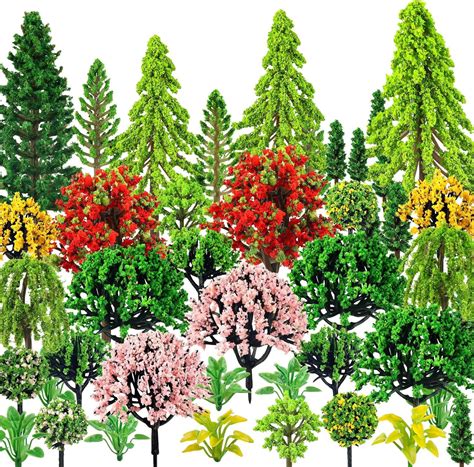Ophelia And Co 38pcs Mini Model Miniature Trees Mixed Model Colourful