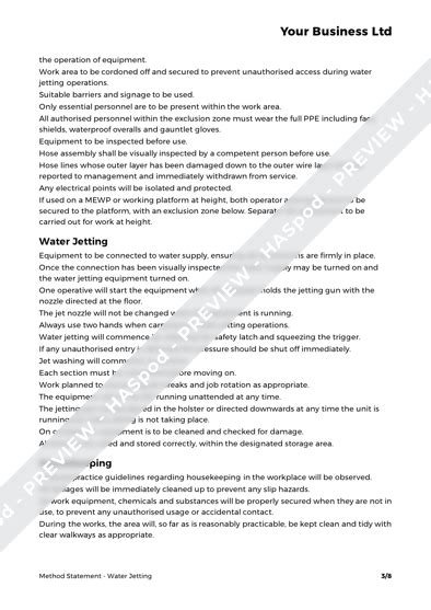 Water Jetting Method Statement Template Haspod Water Jetting Method Statement Template Haspod