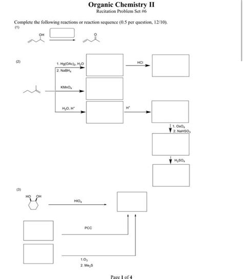 solved organic chemistry ii recitation problem set 6