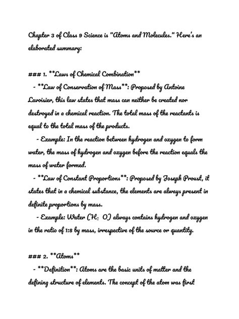 Class 9 Chem Ch 3 Notes Pdf Class 9 Chem Ch 3 Notes Pdf
