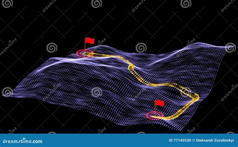 map marker pointer with dots road vector outline style gps navigation