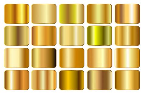 골드 그라디언트 세트 프리미엄 벡터