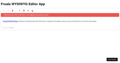 Froala React Wysiwyg Editor Custom Button Forked Codesandbox