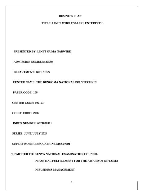 Business Plan Word Pdf Expense Working Capital