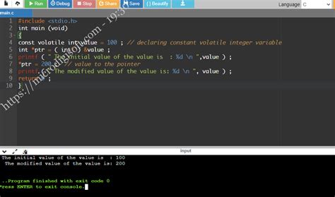 Const And Volatile Type Qualifiers In Embedded C