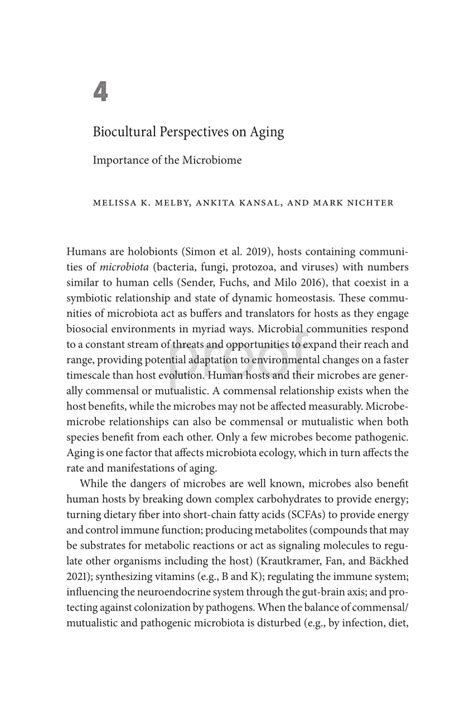 PDF Biocultural Perspectives On Aging Importance Of The MicrobiomeImportance Of The Microbiome