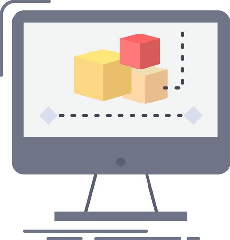 Animation Computer Editor Monitor Software Flat Color Icon Vector