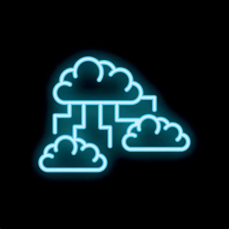 Neon Blue Cloud Computing Icon Showing Data Storage 52853590 Vector Art At Vecteezy