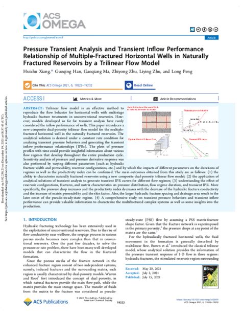 Pdf Pressure Transient Analysis And Transient Inflow Performance Relationship Of Multiple