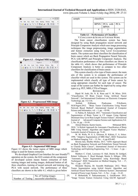 Brain Cancer Classification Using Back Propagation Neural Network And