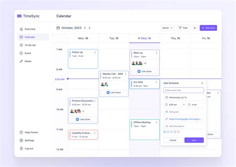 Calendar Web Application On Behance