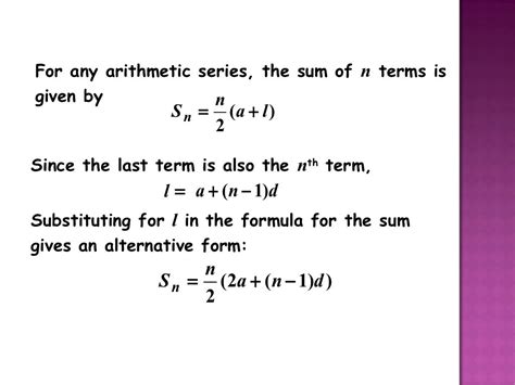 ppt formula for sum of series