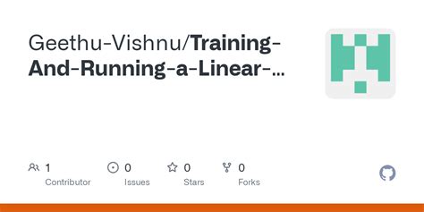 GitHub Geethu Vishnu Training And Running A Linear Model