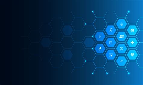 평평한 아이콘과 기호와 의료 및 기술 개념 건강 관리 사업 혁신 의학 제약 산업 과학 의학 연구를위한 템플릿 디자인 0명에 대한 스톡 벡터 아트 및 기타 이미지 Istock