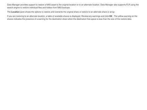 Restoring Nas Assets Dell Powerprotect Data Manager Dynamic Nas Protection Dell
