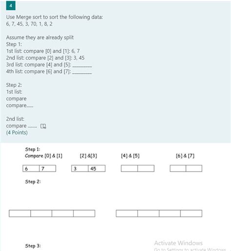 Solved Use Merge Sort To Sort The Following Data 6 7 45