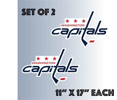 Set Of 2 Washington Capitals 11x17 Vinyl Stickers Decals For Cornhole