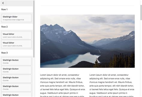 Live Editor Siteorigin