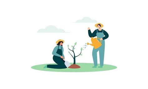 Tree Planting Banner Vector Art Icons And Graphics For Free Download