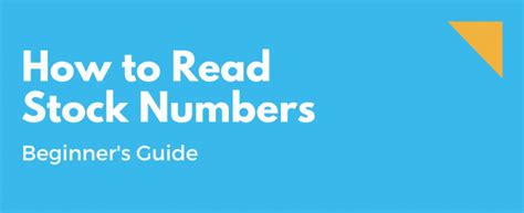 How To Read Stock Numbers Full Practical Walkthrough Fervent Finance Courses Investing Courses