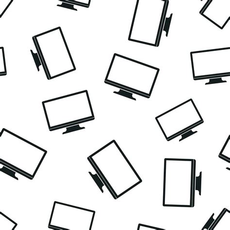 Computer Monitor Seamless Pattern Background Business Flat Vector Illustration Tv Sign Symbol