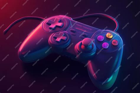 Retro Gaming Controller Illustration With Classic Buttons And Joystick For A Nostalgic Gaming